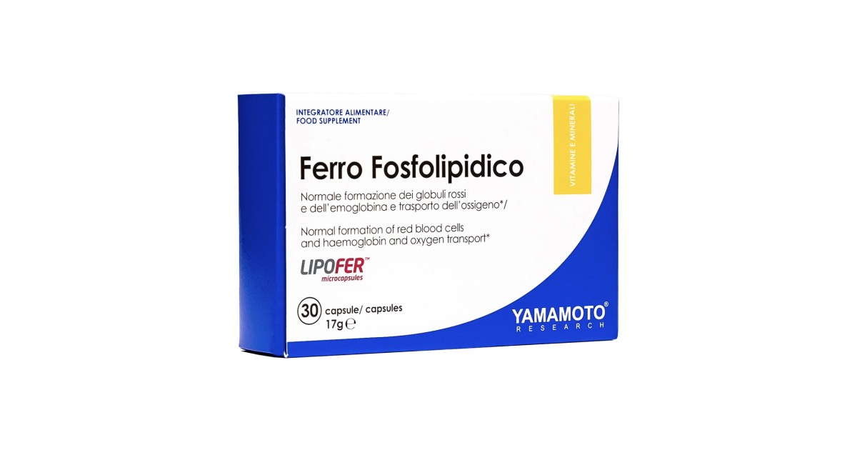 Ferro Fosfolipidico 30caps Yamamoto Nutrition | Ferro